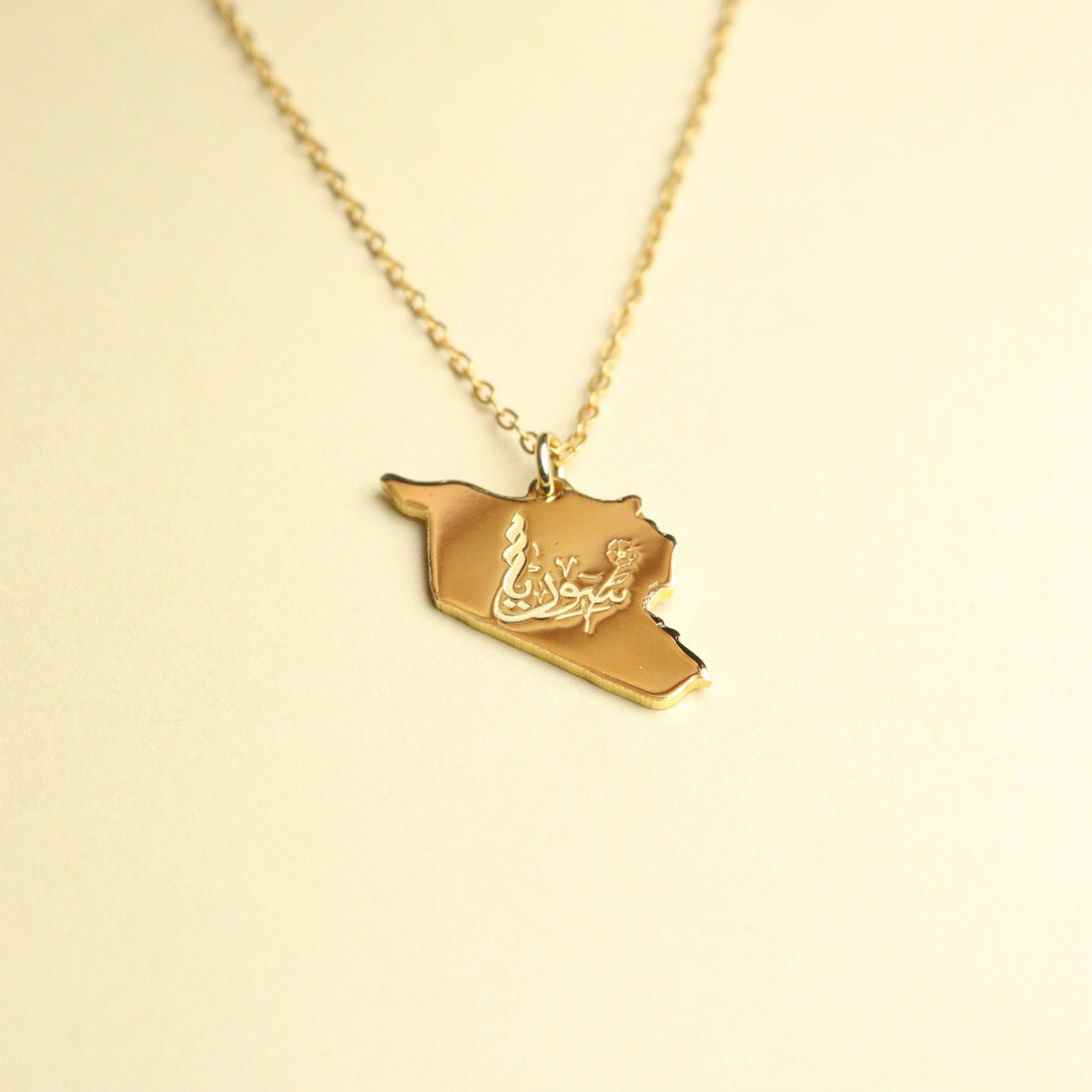 Syria Map Necklace (2 sides) – Elaf Jewelry