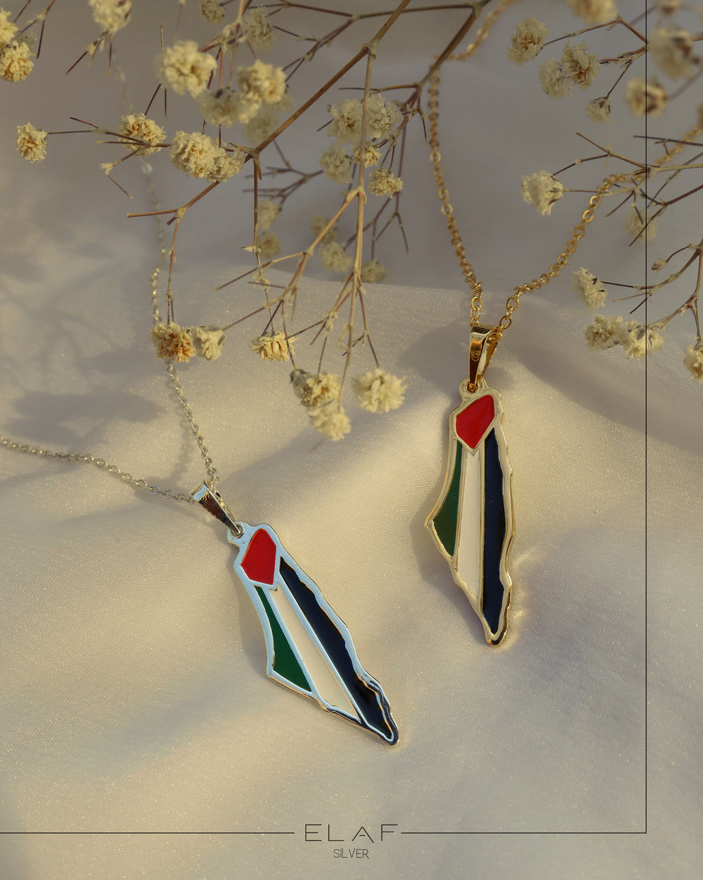 Palestine Flag Necklace – Elaf Jewelry